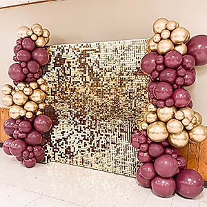 COKAOBE Light Gold Shimmer Wall Backdrop 24PCS Gold Sequins Backdrop Decoration Panels, Photo Backdrops for Birthday, Anniversary Wedding Engagement Decoration (Light Gold)