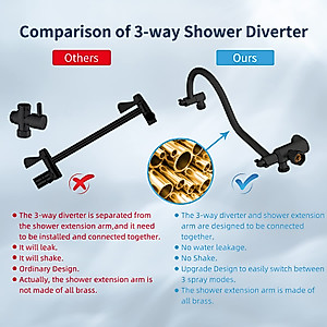 Hibbent 8 Inch High Pressure Rainfall Shower Head/Handheld Showerhead Combo with 12 Inch Adjustable Curved Shower Extension Arm,7-Spray,71-inch Hose Adhesive Showerhead Holder,Oil-Rubbed Bronze