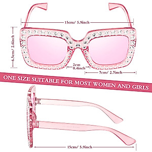 Chumia 20 Pairs Rhinestone Sunglasses Bling Crystal Sunglasses 70s Glitter Disco Glasses Retro Sunglasses for Women Girls(Multicolor)