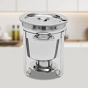 7.4Qt Stainless Steel Soup Warmer Stainless Steel Buffet Set Warmer with Frame+Food Pan+Fuel Holder+Lid,Commercial Soup Chafer for Any Event or Party