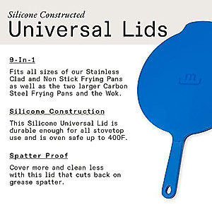 Made In Cookware - Frying Pan Silicone Universal Lid - 9 in 1 Design Fits Multiple Pans - Oven Safe 500F