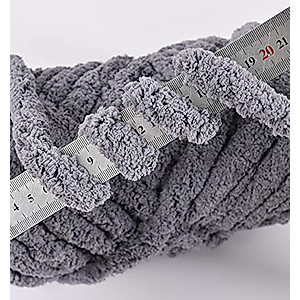 Chenille Chunky Yarn Arm Knitting Thick Bulky DIY for Knit Blanket Cushion Bed Sofa Home Decor (Dark Gray, 2-Pack, 0.5kg/1.1 lb, 48 yards)