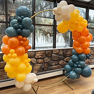 Retro Boho Balloon Arch Garland Kit, 163Pcs Retro Blue Orange Mustard Yellow Balloon, Here Comes the Son First Birthday Theme Boho Colorful Baby Shower Party Decoration