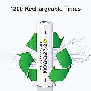 Deleepow Rechargeable AAA Batteries Pre-Charged 1100mAh NiMH Triple A Battery 1.2V Low Self Discharge Pack of 16
