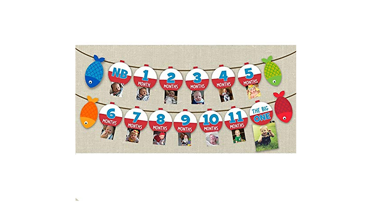 Fishing Milestone Banner for Babies - Record Memories