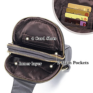 INICAT Small Crossbody Sling Bags for Women Vegan Leather Cell Phone Purse Fanny Packs for Women Men(Gray)