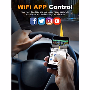 PRUVEEO Dash Cam, 4 Channel Camera FHD 1080Px4, Front Left Right and Rear, Front and Rear Inside, Built-in GPS WiFi, Polarizing Lens CPL Filter, Free 128GB Card, Double CPL