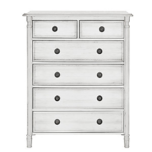 Evolur Julienne 6 Dressers Chest, Antique Grey Mist , 20x40x49 Inch (Pack of 1)