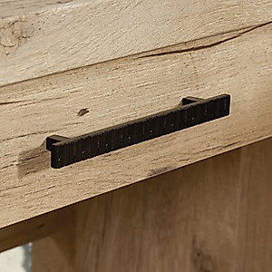 Sauder Pacific View L-Desk, L: 58.47" x W: 58.43" x H: 29.92", Prime Oak Finish