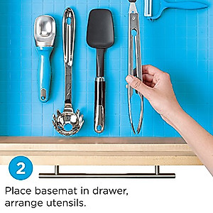 KMN Home, DrawerDecor, Customizable Organizer, Drawer and Shelf Cabinet Liners, Non Slip and Easy Clean, 16 Pieces – Sky Blue