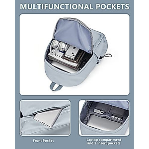 Backpacks For School Backpack For College Bookbag For Women School Bag Book Bags Waterproof Gym Backpack For Women Men Simple Aesthetic Backpack Blue