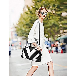 Women Handbag Hobo Shoulder Crossbody Bag, Top Handle Bags Totes Splice Style Large Capacity Satchel Purse for Shopping, Travel, Business, School, Holiday Gifts, Black White