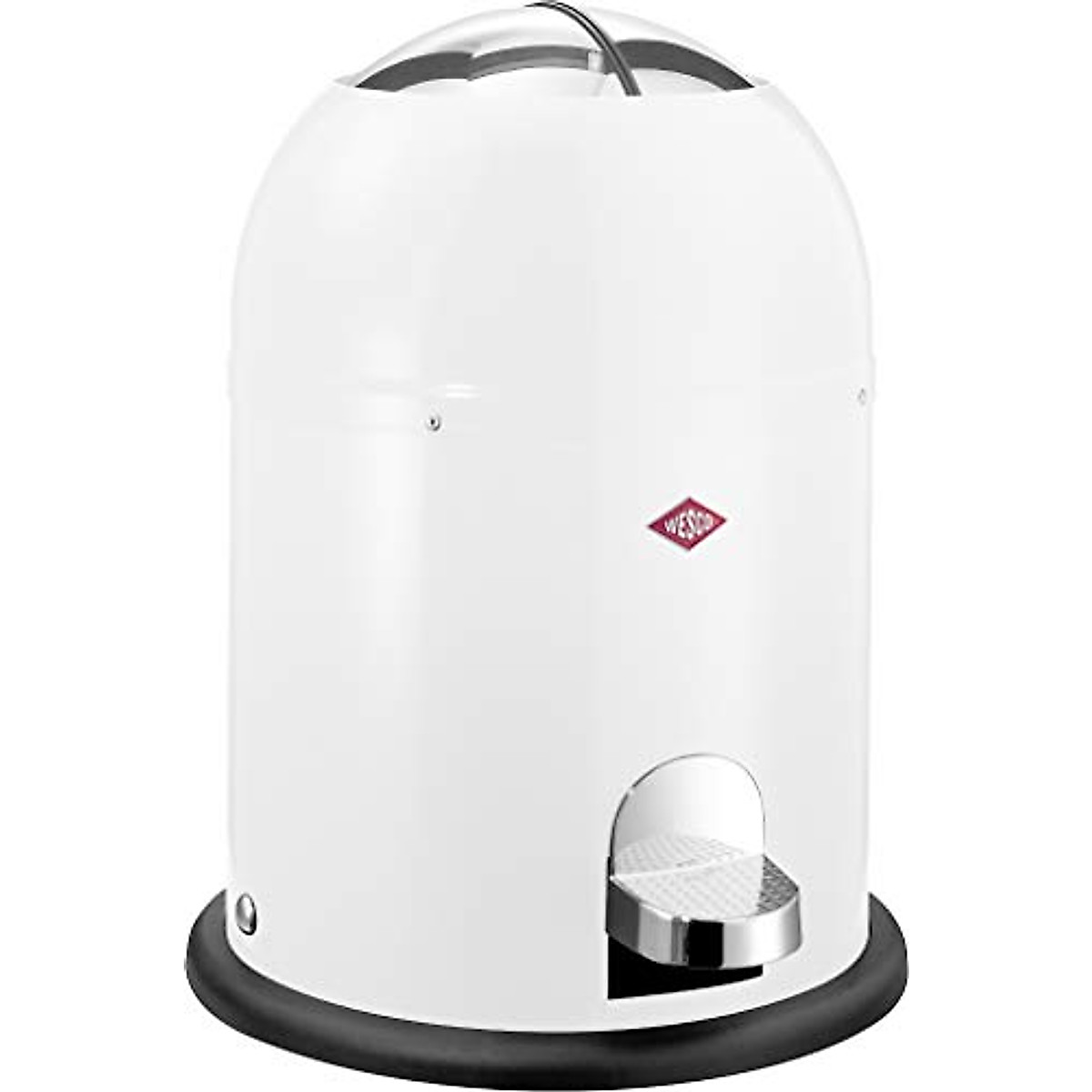 Wesco Single Master - German Designed - Small Step Trash Can, Powder Coated Ssteel, 2.4 Gallon / 9 L, White