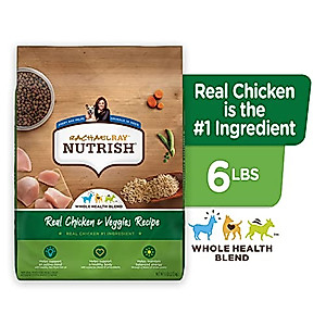 Rachael Ray Nutrish Premium Natural Dry Dog Food, Real Chicken & Veggies Recipe, 6 Pounds (Packaging May Vary)