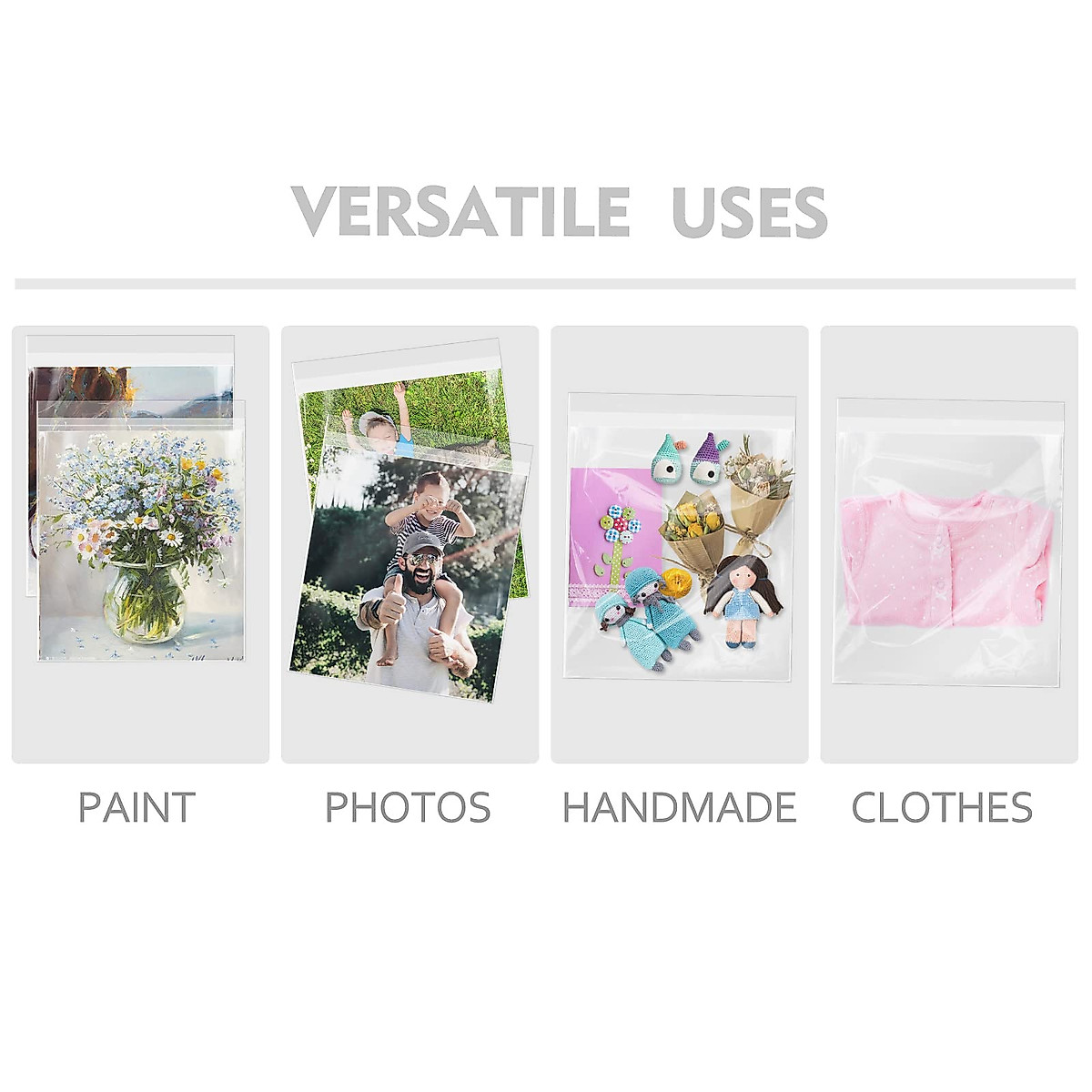 Mat Board Center, 50 Pack 8 1/2" x 10 3/7" Acid-Free Crystal Clear Sleeves Storage Bags for 8x10 Art Prints/Pictures/Photos/Framing Mat Mattes