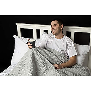 Senso-Rex Original Weighted Blanket with 4 Seasons Cover in Grey - Heavy Blanket for Adults / Teenagers for Better Sleep Size 155 x 220 cm 6 kg