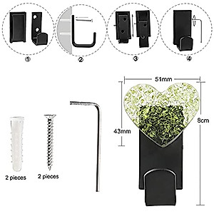 mookaitedecor Set of 2 Peridot Heart Shape Healing Crystal Coat Hooks Wall Mounted, Decorative Wall Hanger for Bathroom Kitchcen Hanging