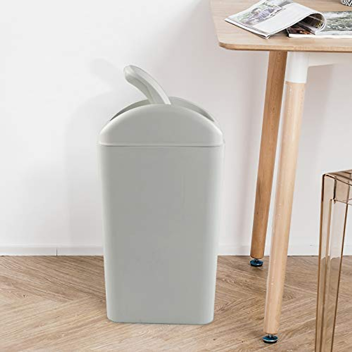 Farmoon Slim Trash Can, 14L Modern Swing Wastebasket Paper Dustbin/Waste Bin