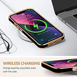 LCHULLE Designed for iPhone 13 Case Cute for Women Girls Luxury Plating Love Letter Soft TPU Phone Case Shockproof Anti-Scratch Full Camera Lens Protection Case Cover for iPhone 13(6.1 inch),Black