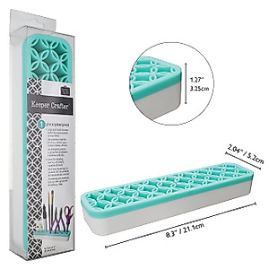 The Beadsmith Keeper Crafter Silicone Holder – Flexible Dividers Accommodate Makeup & Beauty Supplies, Sewing, Art & Paint Brushes, Jewelry Making Tools, Desk/Office Storage