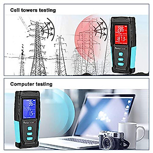 Allprettyall EMF Meter Rechargeable Electromagnetic Radiation Detector for Testing Ghost, Magnetic Field, Electric Field Radiation and Ambient Temperature, Sound-Light Alarm, Max/Average Value Lock
