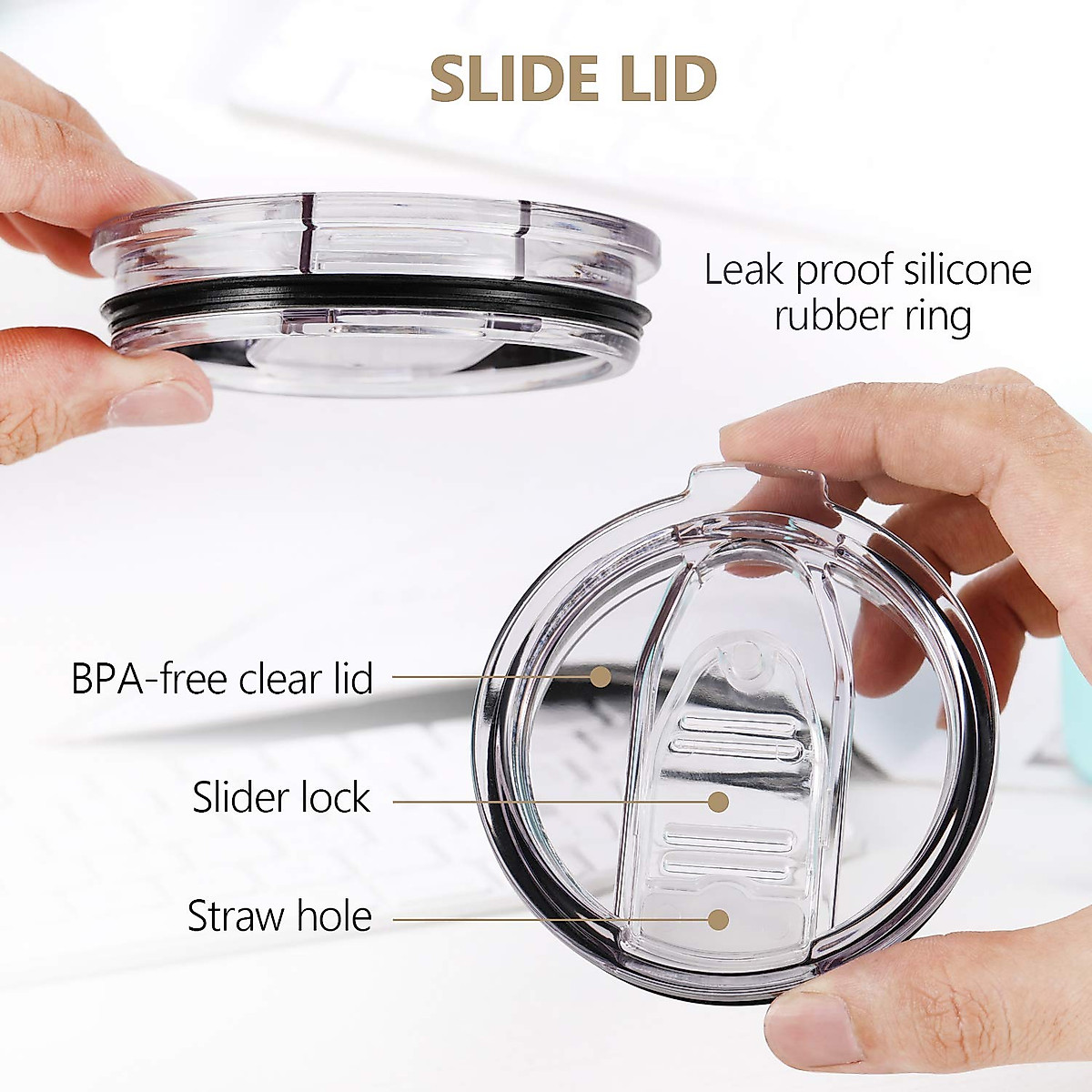 mininoo Stainless Steel Insulated Coffee Mug Cup with Handle,12OZ Double Wall Vacuum Travel Coffee Tumbler Mug with Lid Marble 2 Pack