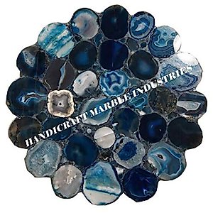 Blue Agate Side Table, Blue Lace Agate Stone Table 18 Inch, Flower Agate Meaning, Flower Agate Healing Properties, How To Pronounce Agate