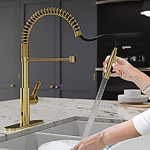 ANZZI Ola Hands Free Touchless Kitchen Faucet with Motion Sensor - Brushed Gold Finish