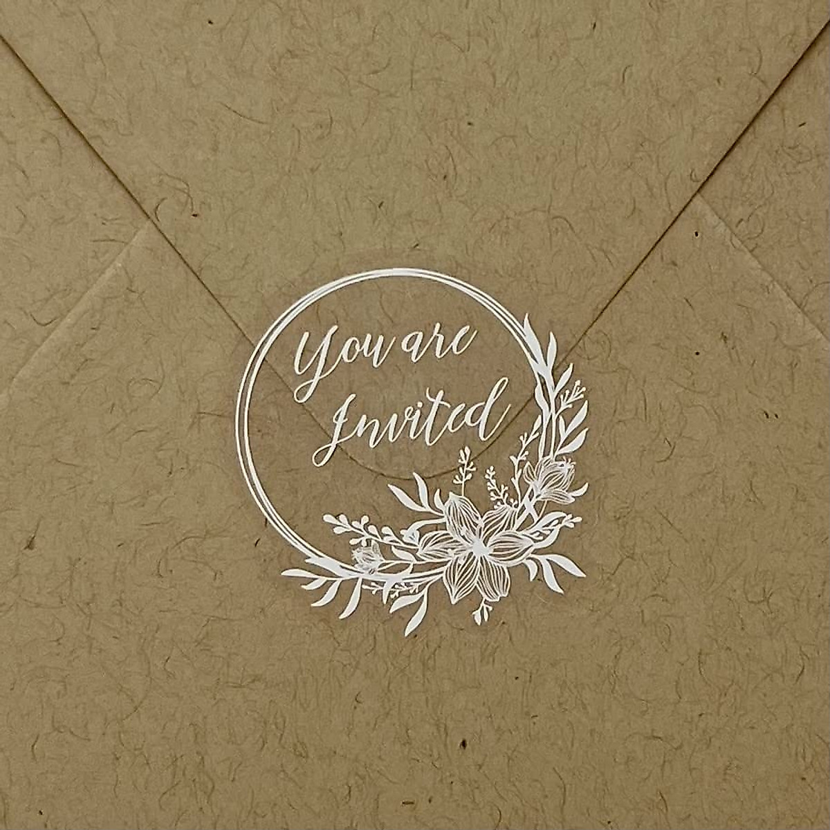 You Are Invited Envelope Seals- 60 clear Stickers for Wedding Invitations, Waterproof Invitation Stickers for Wedding, DIY Handmade Labels for Wedding Invitations, 1.5 inch