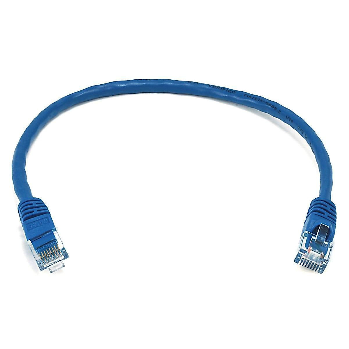 Monoprice 1FT 24AWG Cat6 550MHz UTP Ethernet Bare Copper Network Cable - Blue
