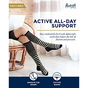 Pembrook Light Compression Socks for Women - 6 Pairs | 8-15 mmHg Compression Socks Women | Polkadots, Polkadots, Argyle, Striped Compression Socks Women | Cotton Compression Socks for Women