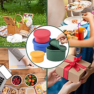 Webake Silicone Food Storage Containers with Lids, Large Nesting Portion Control Containers for Lunch Snack, Set of 4 (3oz,6oz,12oz,20oz)