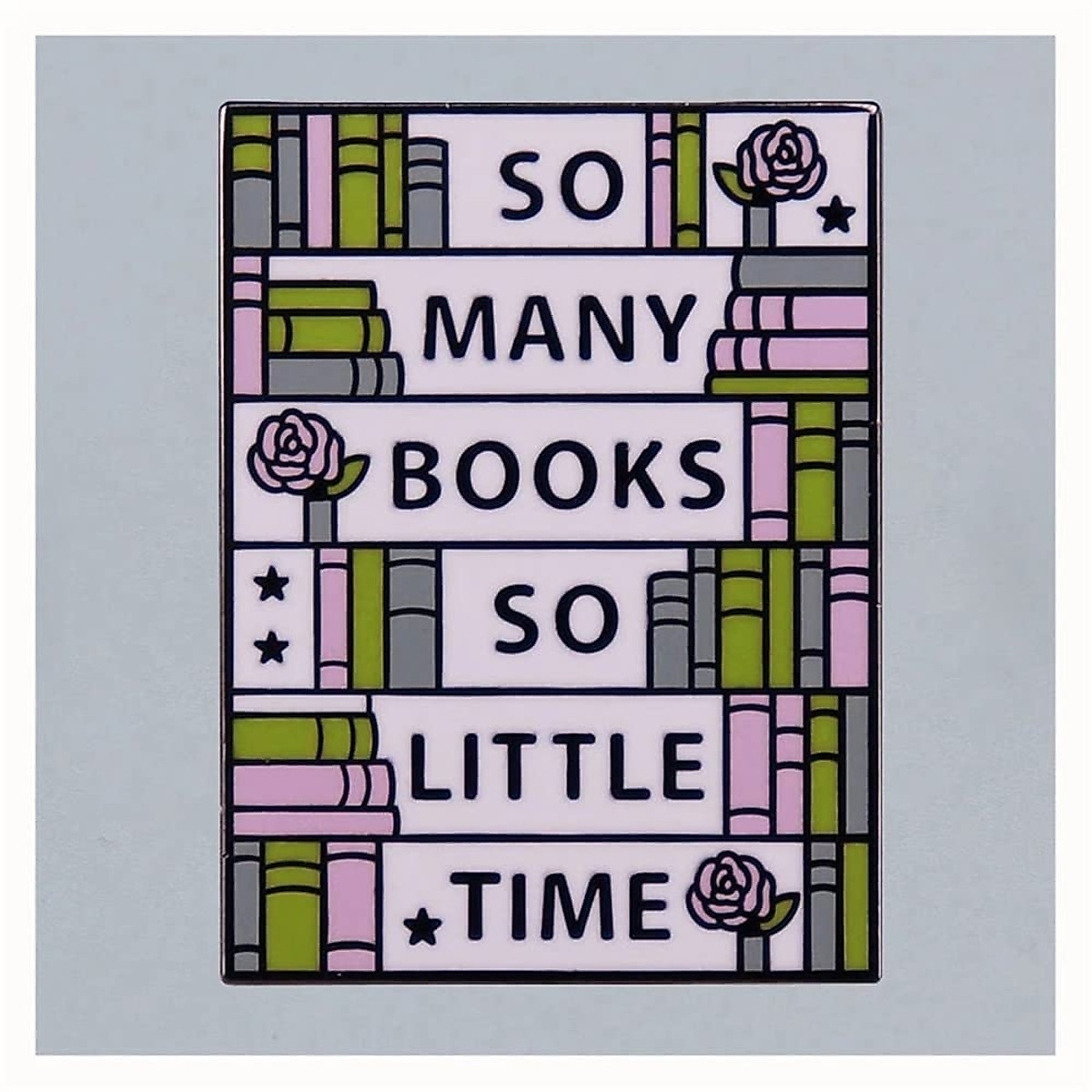So Many Books, So Little Time Cartoon Bookcase Brooch Originality Lapel Metal Badge Denim Jacket Backpack Pin Given Friends And Fans Gift