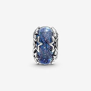 Pandora Galaxy Blue & Star Murano Charm Bracelet Charm Moments Bracelets - Stunning Women's Jewelry - Gift for Women - Made with Sterling Silver