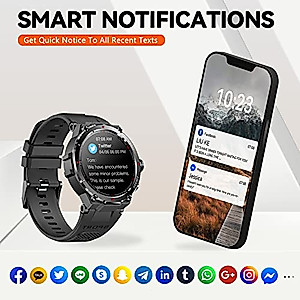 EIGIIS Smart Watch for Men Women HD Fitness Watch with Heart Rate Blood Oxygen Monitor Sleep Tracker Pedometer Activity Tracker Smartwatch Compatible with iPhone Android Phones