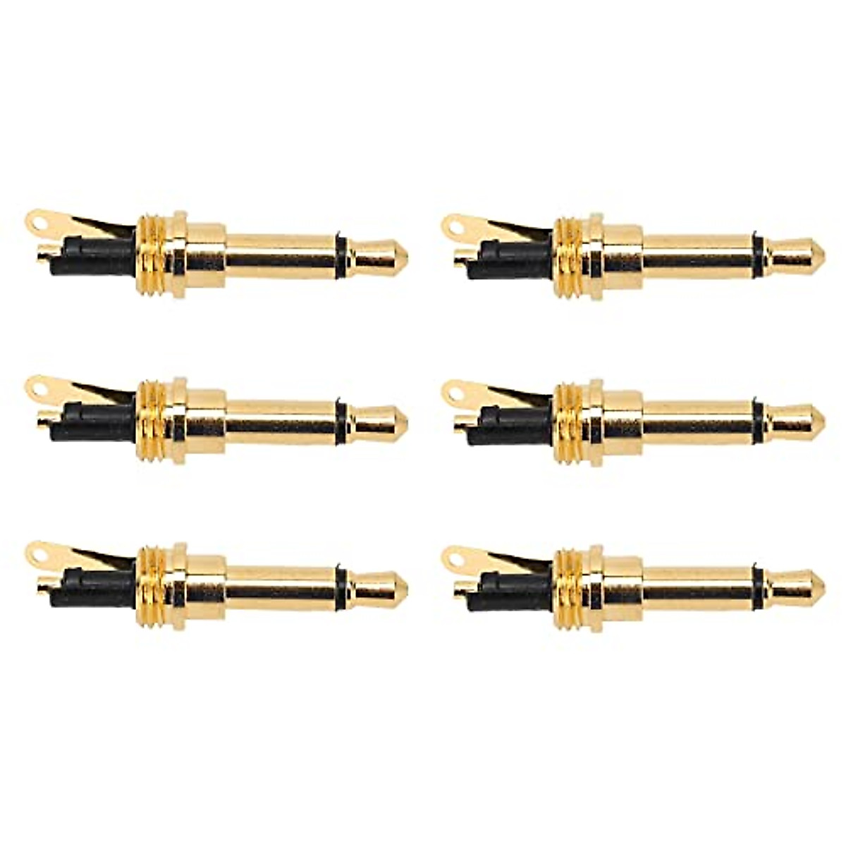 ASHATA Headphone Jack, 100Pcs 3.5mm Mono Headphone Jack, 2-Pole Audio Cable Jack DIY AUX Adapter Replacement, for Radios, Headsets, Scanners