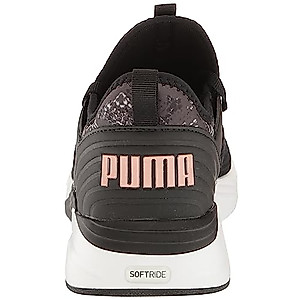 PUMA Women's SOFTRIDE RUBY LUXE Sneaker, Puma Black-Pristine, 11