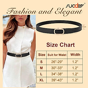 SUOSDEY Women Leather Ratchet Belt for Jeans Pants with Gold Automatic Sliding Buckle,Ladies Dress Belt,Width 1.2",black