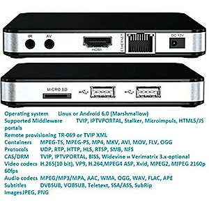 TVIP TV Box v.605 4K|HEVC High Performance Android & Linux |2X USB|Memory Storage 8 GB|4K|UHD|Stalker Player|M3U Player|Built-in Dual Band WiFi (2.4G/5G)|HDMI Cable|Amlogic S905X Quad Core 1.5 GHz