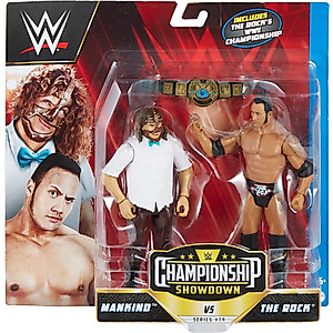 Mattel WWE The Rock vs Mankind Championship Showdown Action Figure 2-Pack with Championship, 6-inch