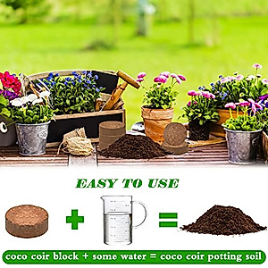 ZeeDix 100pcs (50mm) Coco Coir Pellets Organic Potting Soil for Planting Compressed Coco Coir Soil Coconut Soil Seed Starters for Indoors or Outdoors Bonsai Herbs Plants Flowers and Vegetables