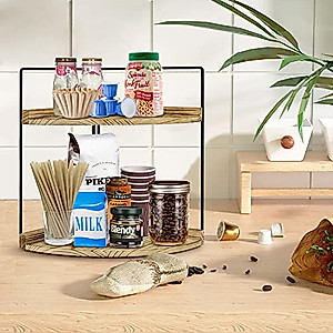 2-Tier Bathroom Counter Organizer, Bathroom Corner Storage Shelf, Bathroom Trays for Counter Vanity Organizer, Cosmetic Holder Perfume Makeup Standing Rack, Bathroom Sink Organizer Kitchen Spice Rack