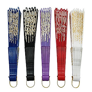 Innolife 5 PCS Spanish Folding Retro Pattern Hand Fan for Women