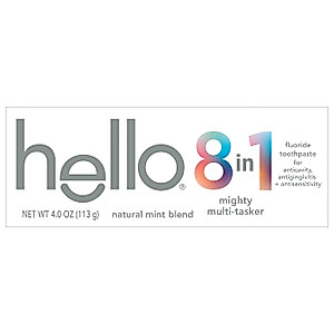 hello Mighty Multitasker Fluoride Toothpaste, 8-in-1 Toothpaste with Minty Flavor, Anticavity, Antigingivitis, Antisensitivity, Strengthens Enamel and Whitens, 2 Pack, 4.0 Oz Tubes