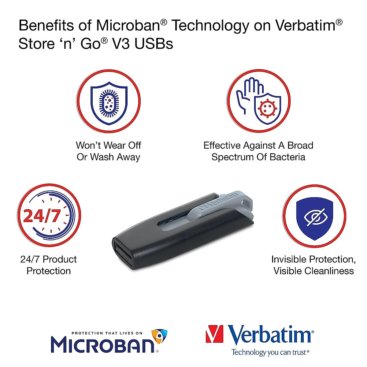 Verbatim 8GB USB 3.0 Store 'n' Go V3 Flash Drive - Cap-Less & PC / Mac Compatible - Gray