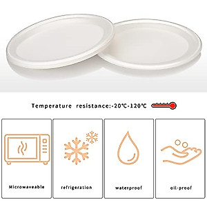 FYY 9 Inch Paper Plates, [50 Count] Disposable Sugarcane Paper Plates, Eco-Friendly Unbleached Heavy Duty Compostable 100% Biodegradable Paper Plates