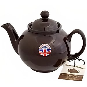 Cauldon Ceramics Brown Betty Tea Pot | Hand Made 4 Cup Brown Betty Teapot | Classic Ceramic Teapot for Loose Leaf Tea or Teabags | 36 Fl Oz