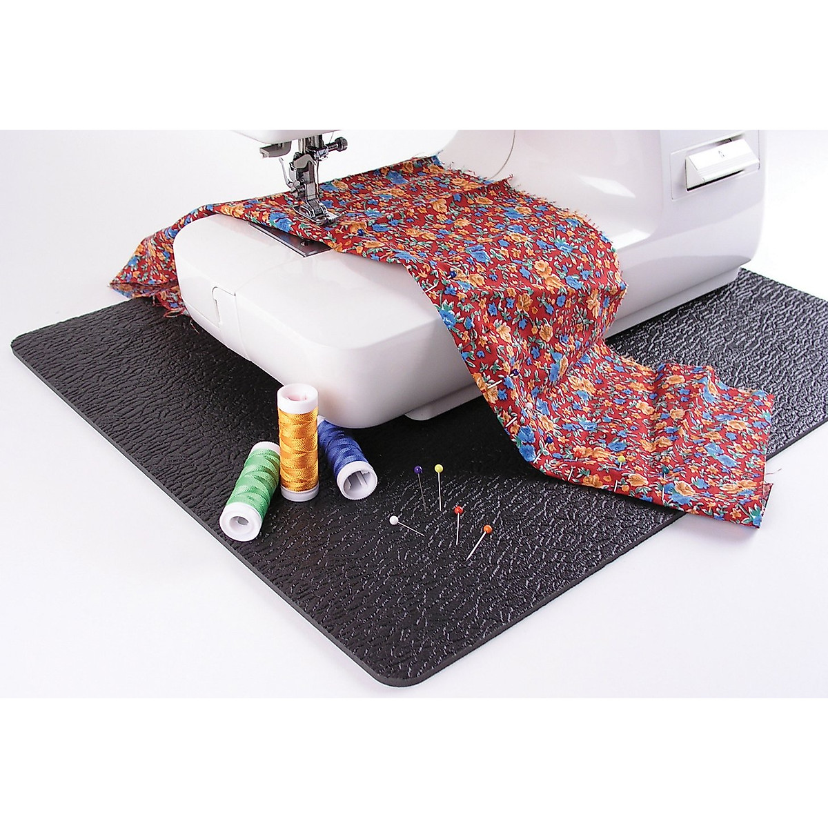Stay-In-Place Machine Mat - 15" x 18" - Calms Vibration and Dampens Noise. Great for Sewing Machines and Sergers. Made In USA. Black