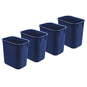 Acrimet Wastebasket Bin 13QT (Plastic) (Blue Color) (Set of 4)
