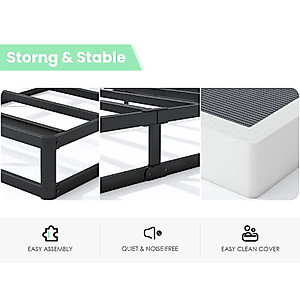 QEROMY Queen Box Spring - 7 in High Profile Box Spring for Queen Bed, Sturdy Metal Frame Mattress Foundation, Easy Assembly, Quiet & No Noise